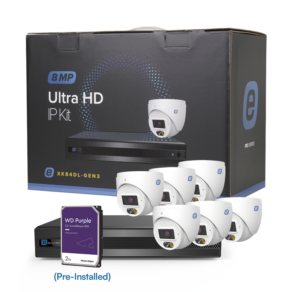 8MP IP KIT / 8 Channel NVR / 6 Dual Light 4 Megapixel Turret Cameras ...